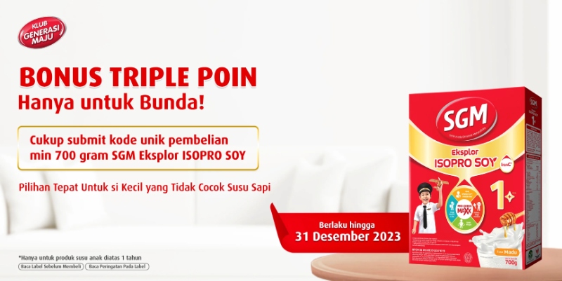 Informasi Program Triple Poin SGM Eksplor ISOPRO SOY | Generasi Maju